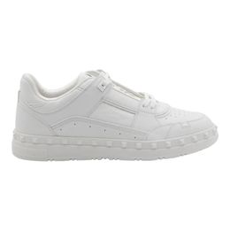 Valentino Garavani Low-Top Sneaker - White Leather Sneakers With Studded Midsole - Gr. 42,5 (EU) - in Wei&szlig; - f&uuml;r Damen