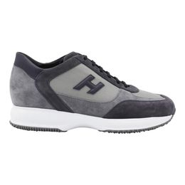 Hogan Low-Top Sneaker - H' Logo Suede And Mesh Sneakers - Gr. 9_5 - in Grau - f&uuml;r Damen