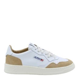 Autry Low-Top Sneaker - White Leather Sneakers With Suede Overlays And Cla - Gr. 46 (EU) - in Wei&szlig; - f&uuml;r Damen