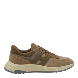 Hogan Low-Top Sneaker - Beige Suede And Mesh Sneakers With Sole - Gr. 9 - in Braun - f&uuml;r Damen