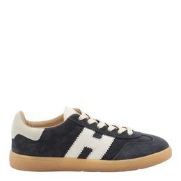 Hogan Low-Top Sneaker - Dark Blue Suede Sneakers With Contrast Logo - Gr. 38,5 (EU) - in Grau - f&uuml;r Damen