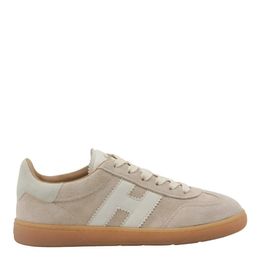 Hogan Low-Top Sneaker - Soft Suede Sneakers With Contrasting Leather Logo - Gr. 36,5 (EU) - in Beige - f&uuml;r Damen