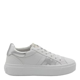 Hogan Low-Top Sneaker - White Leather Sneakers With Metallic Accents - Gr. 37 (EU) - in Grau - f&uuml;r Damen
