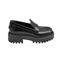 Hogan Black Leather Low-Top Loafers - Gr. 36 (EU) - in Schwarz
