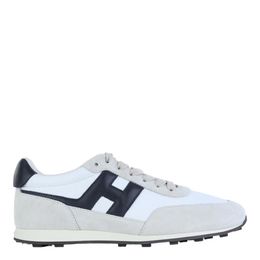 Hogan Low-Top Sneaker - White Sneakers With Grey Suede Overlays - Gr. 7_5 - in Wei&szlig; - f&uuml;r Damen
