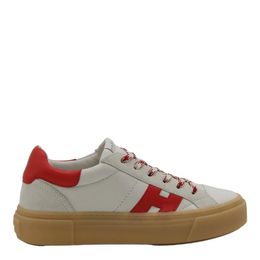 Hogan Low-Top Sneaker - White Leather Sneakers With Red Accents - Gr. 39 (EU) - in Braun - f&uuml;r Damen