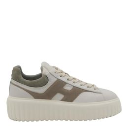 Hogan Low-Top Sneaker - Platform Sneakers With Textured Leather - Gr. 36,5 (EU) - in Grau - f&uuml;r Damen