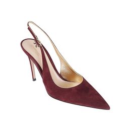 Gianvito Rossi Hohe Schuhe - Burgundy Suede Slingback Pump With Nappa Leather L - Gr. 36 (EU) - in Rot - f&uuml;r Damen