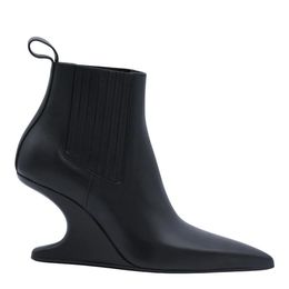 Rick Owens Stiefel - Pointed Toe Black Boots With High Ankle Cut - Gr. 36 (EU) - in Schwarz - f&uuml;r Damen