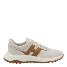 Hogan Low-Top Sneaker - Cream Base Sneakers With Tan Logo - Gr. 10_5 - in Grau - f&uuml;r Damen