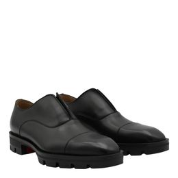 Christian Louboutin Loafer - Smooth Black Leather Slip-On Shoes - Gr. 45 (EU) - in Schwarz - f&uuml;r Damen