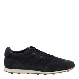 Hogan Low-Top Sneaker - Low-Profile Navy Suede Sneakers - Gr. 10_5 - in Schwarz - f&uuml;r Damen