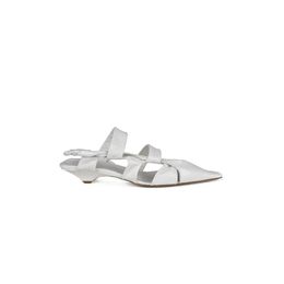 Bottega Veneta Sandalen - Pointed-Toe Strappy Sandals With Kitten Heel - Gr. 40 (EU) - in Grau - f&uuml;r Damen