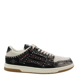 Amiri Low-Top Sneaker - Low-Top Distressed Sneakers With Silver Studs - Gr. 40 (EU) - in Schwarz - f&uuml;r Damen