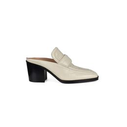 Bottega Veneta Slipper & Pantoletten - Off-White Crocodile Effect Leather Mules - Gr. 40 (EU) - in Grau - f&uuml;r Damen