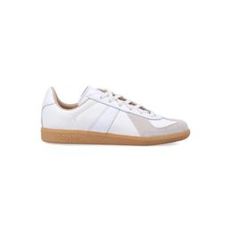Adidas Low-Top Sneaker - Cracked-Effect Leather Sneakers With T-Toe Design - Gr. 7_5 - in Wei&szlig; - f&uuml;r Damen