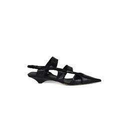 Bottega Veneta Sandalen - Strappy Black Leather Bv Point Sandals - Gr. 37,5 (EU) - in Schwarz - f&uuml;r Damen