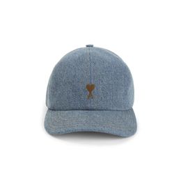 AMI Paris Caps & M&uuml;tzen - Denim Baseball Cap With Heart-Shaped Logo - Gr. ONE SIZE - in Blau - f&uuml;r Damen