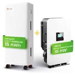 Deye/Felicity Komplettset 15 kW Deye SUN-15K-SG05LP3-EU-SM2 & 15 kWh FLA48300 (LUX-Y-48300LG01) Felicity Batteriespeicher