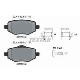 TEXTAR Bremsbelagsatz, Scheibenbremse 2619801 hinten rechts links mit Zubeh&ouml;r f&uuml;r PEUGEOT CITRO&Euml;N DS 1643574280 1680301680