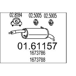 MTS MARKENTECHNIKSERVICEGMBH & CO. KG MTS Endschalld&auml;mpfer 01.61157 f&uuml;r FORD 1673788 1673786