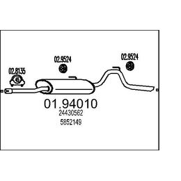 MTS MARKENTECHNIKSERVICEGMBH & CO. KG MTS Endschalld&auml;mpfer 01.94010 f&uuml;r OPEL 24430562 5852149