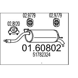 MTS MARKENTECHNIKSERVICEGMBH & CO. KG MTS Endschalld&auml;mpfer 01.60802 f&uuml;r FIAT 51782324