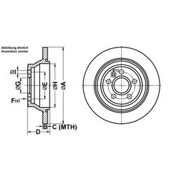ATE Bremsscheibe 24.0112-0180.1 hinten rechts links voll 302mm f&uuml;r VOLVO 31471832 30769058