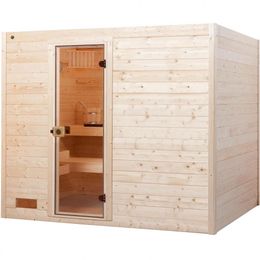 Weka Massivholz Sauna VALIDA Sparset, mit 9,0 kW Klassikofen, 189x189 cm,Glast&uuml;r