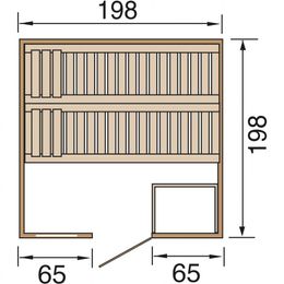 Weka Sauna Massivholzsauna BERGEN Premium, Glast&uuml;r & Fensterelement, 198x198 cm
