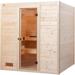 Weka Massivholz Sauna VALIDA Sparset, mit 4,5 kW OS Klassikofen, 189x139 cm,Glast&uuml;r