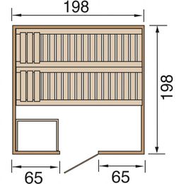 Weka Sauna Massivholzsauna BERGEN Premium, Glast&uuml;r, 198x198 cm