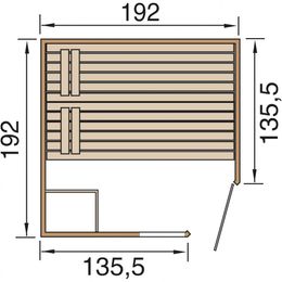 Weka Sauna Ecksauna LAUKKALA Fichte, 192x192 cm