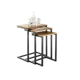 sobuy 3er Set Beistelltisch in Braun - (B)46 x (H)61 x (T)30cm | Gr.: onesize