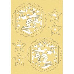 Buntpapierfabrik Ludwig B&auml;hr Silhouettenstern Falling Stars 220g/qm gold | Gr.: onesize