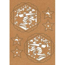 Buntpapierfabrik Ludwig B&auml;hr Silhouettenstern Falling Stars 220g/qm kupfer | Gr.: onesize