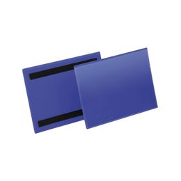 Durable Kennzeichnungstasche magnetisch A5 quer blau Packung mit 50 St&uuml;ck | Gr.: onesize