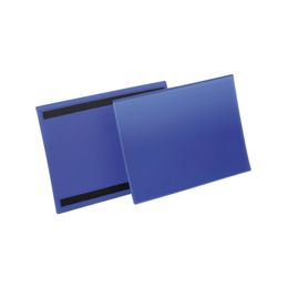 Durable Kennzeichnungstasche magnetisch A4 quer blau Packung mit 50 St&uuml;ck | Gr.: onesize