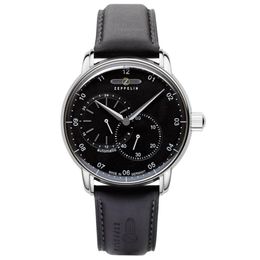 Zeppelin Herren-Armbanduhr Automatik New Captain's Line Schwarz / Silber | Gr.: onesize
