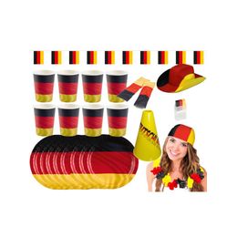 Amscan Gro&szlig;es Deutschland Fan-Set (24-teilig) in mehrfarbig | Gr.: onesize