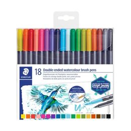 Staedtler Doppelfasermaler marsgraphic duo Pinselspitze Packung mit 18 St&uuml;ck | Gr.: onesize