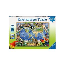Ravensburger Kinderpuzzle - 10540 Tierisch um die Welt - Puzzle-Weltkarte f&uuml;r... | Gr.: onesize