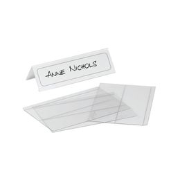 Durable Tischnamensschilder PET 61/122x210mm transparent Packung mit 10 St&uuml;ck | Gr.: onesize
