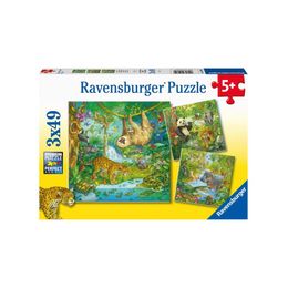 Ravensburger Kinderpuzzle 05180 - Im Urwald - 3x49 Teile Puzzle f&uuml;r Kinder ab... | Gr.: onesize
