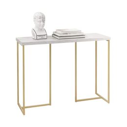 sobuy Konsolentisch in Wei&szlig;/ Gold - (B)100 x (H)75 x (T)36cm | Gr.: onesize