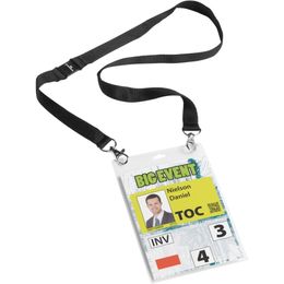 Durable Event-Namensschild A6 transparent / schwarzes Band Packung mit 10 S... | Gr.: onesize