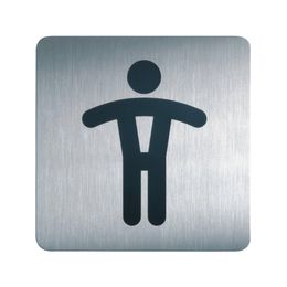 Durable T&uuml;rschild Picto quadratisch 'WC Herren' 150x150mm metallic silber | Gr.: onesize