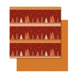 Buntpapierfabrik Ludwig B&auml;hr Scrapbook Paper Winterzauber orange/rot 12x12 Zoll Packung mit 25 ... | Gr.: onesize