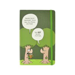 Ralph Ruthe Notizbuch Hardcover liniert mit Gummiband 13 x 21 cm in gr&uuml;n | Gr.: onesize
