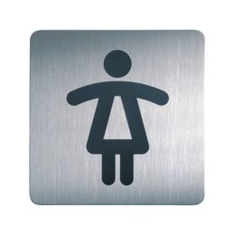 Durable T&uuml;rschild Picto quadratisch 'WC Damen' 150x150mm metallic silber | Gr.: onesize